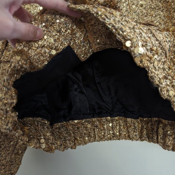 Zara | Jackets & Coats | Zara Gold Sequin Jacket S L Nwt | Poshmark